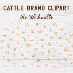 SVG, EPS, PNG & Pdf File | Large Cattle Brand Clipart Set (the 5th Bundle), Cattle Brand Symbol ...