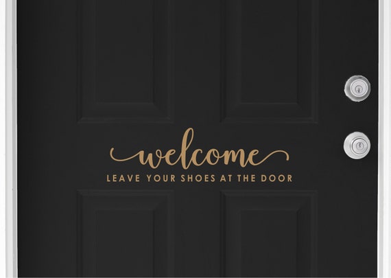 Welcome Door Decal Modern Door Decal Door Sticker Vinyl - Etsy