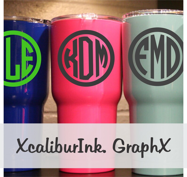 1 Monogram Decal Cup Decal Tumbler Decal Water Bottle | Etsy