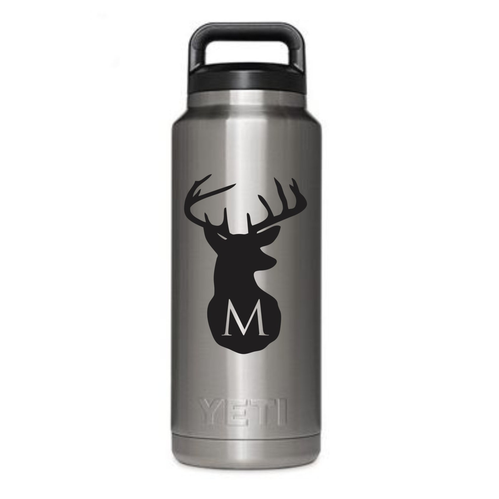 Monogram Deer Decal, Monogram for Men, Deer Decal, Tumbler Decal, Flask ...