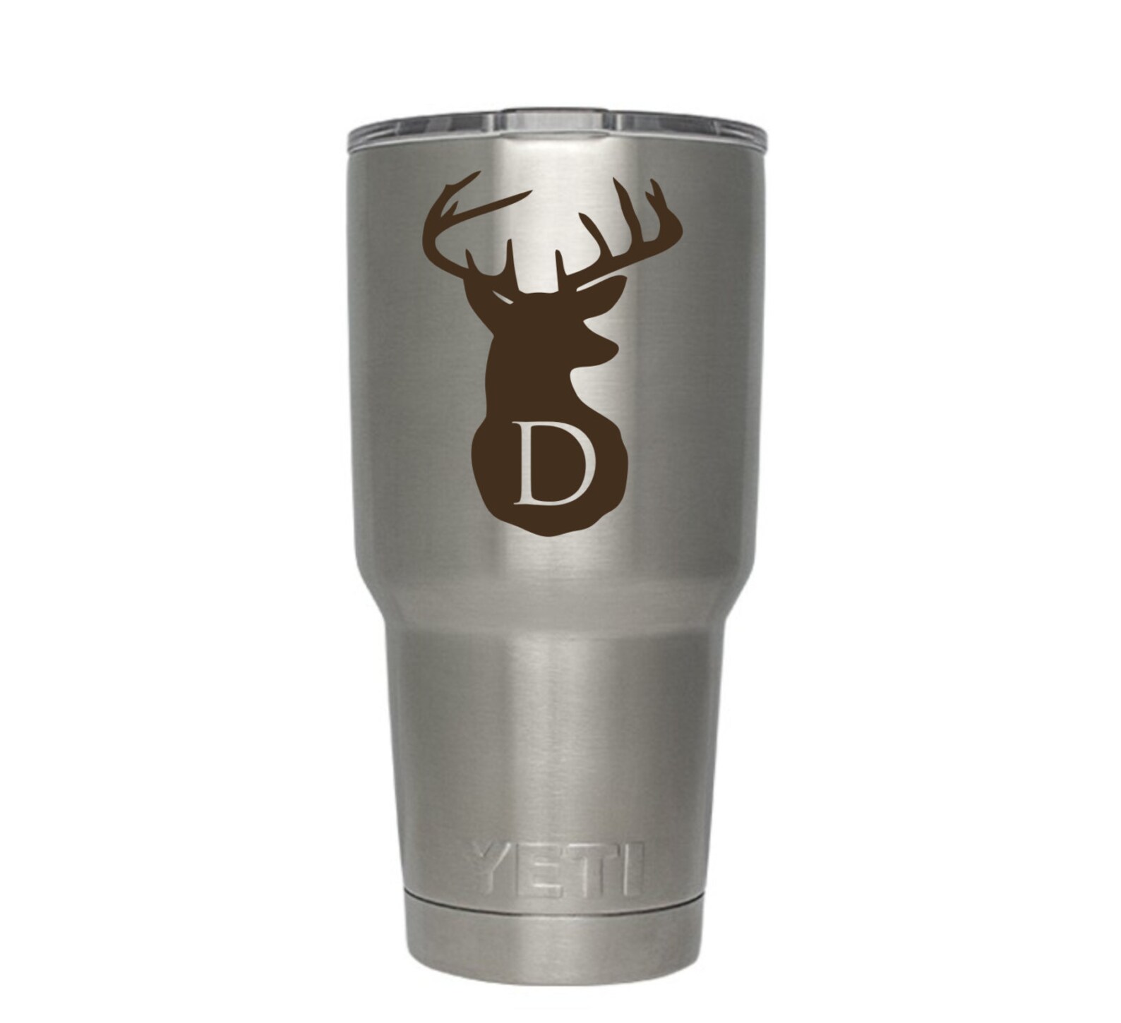 Monogram Deer Decal, Monogram for Men, Deer Decal, Tumbler Decal, Flask ...
