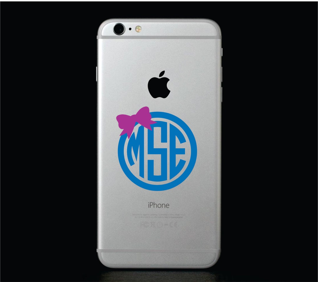 2" Monogram Decal With Bow | Phone Decal, Phone Stickers, Cute Phone ...