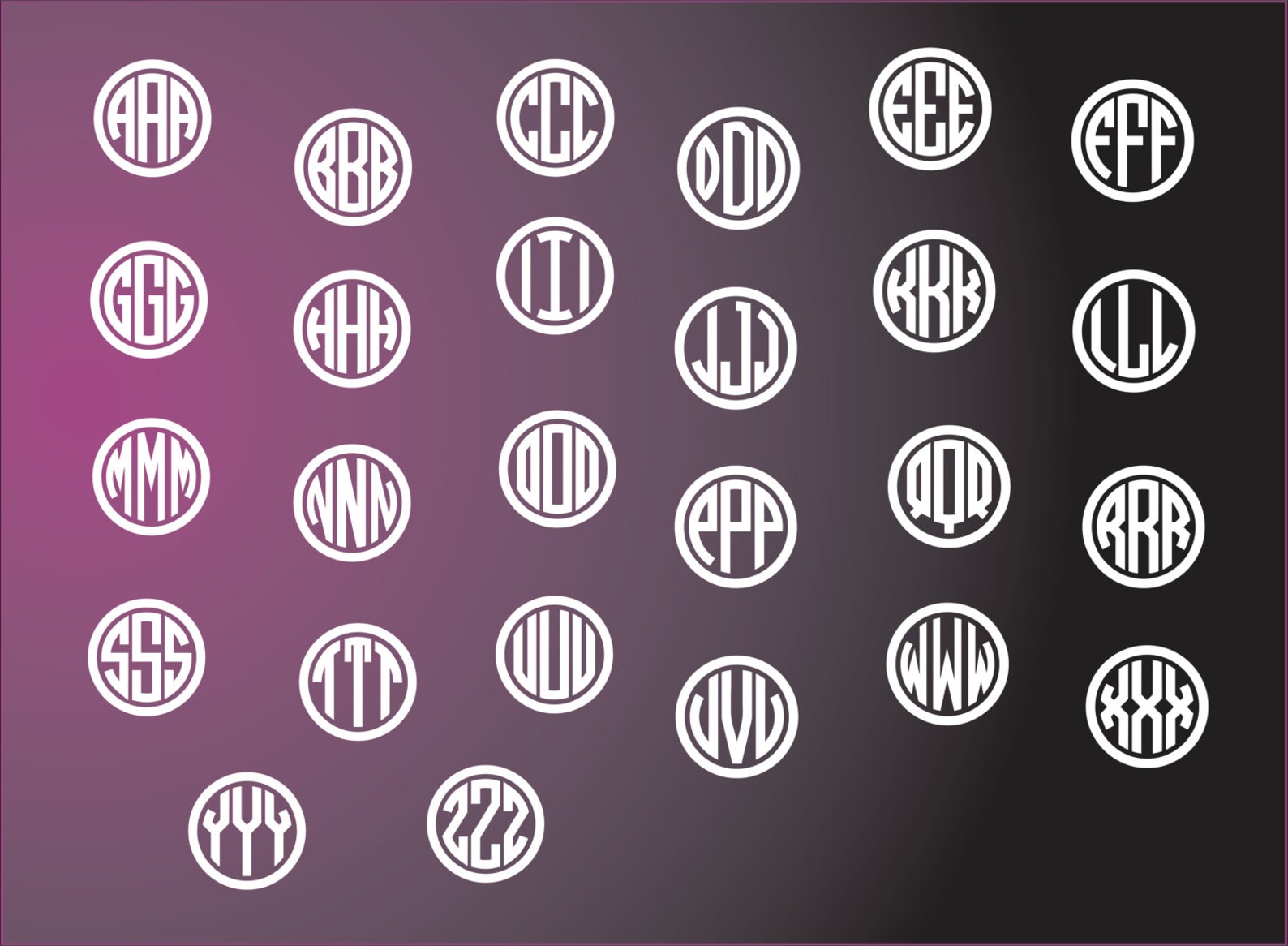 1 Monogram Decal Monogram Sticker Cute Monogram Decal | Etsy