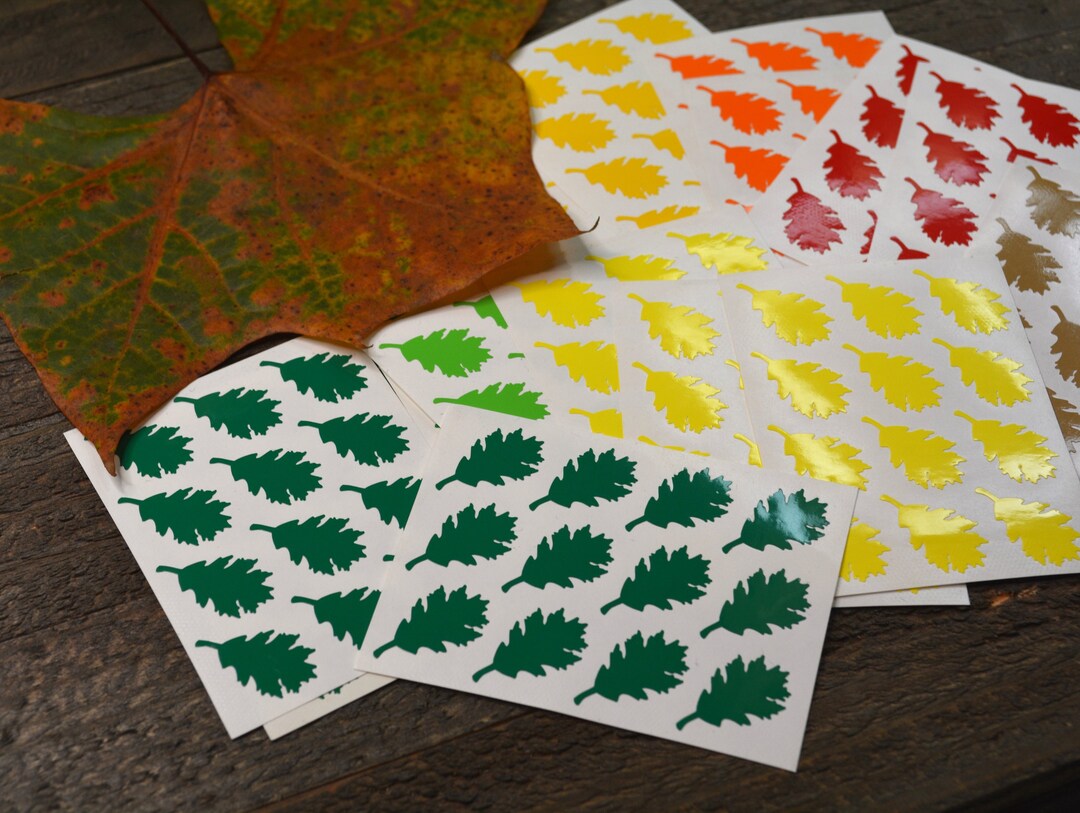 96 Leaf Stickers, 0.75" Oak Leaf Stickers, Small Leaf Stickers, Small ...
