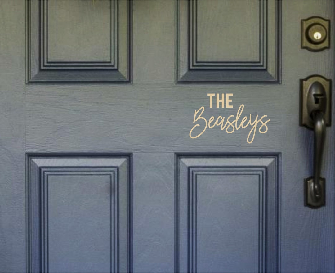 Front Door Decal, Name Door Decals, Door Sticker, Vinyl Door Decal ...