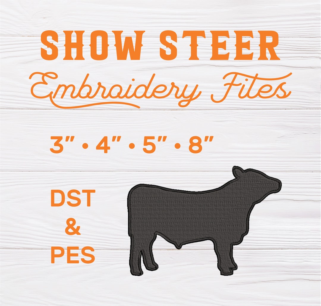 DST & PES Files | Show Steer Embroidery File With Fill Stitches, Show ...