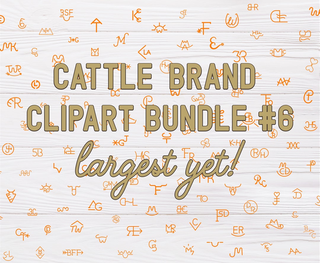 SVG, EPS, PNG & Pdf File | Large Cattle Brand Clipart Set (the 6th ...