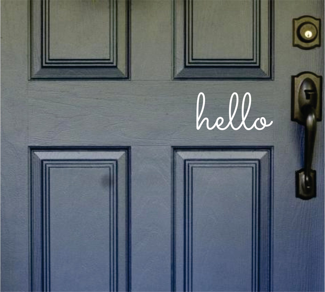 Hello Front Door Decal Door Sticker Hello Door Decal Teen - Etsy