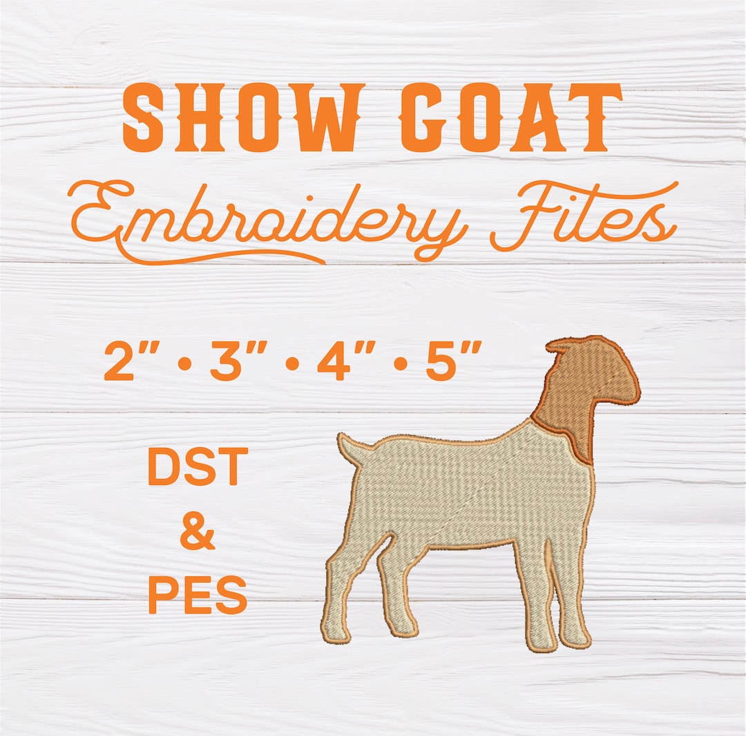 DST & PES Files | Goat Embroidery File With Fill Stitches, Show Goat ...
