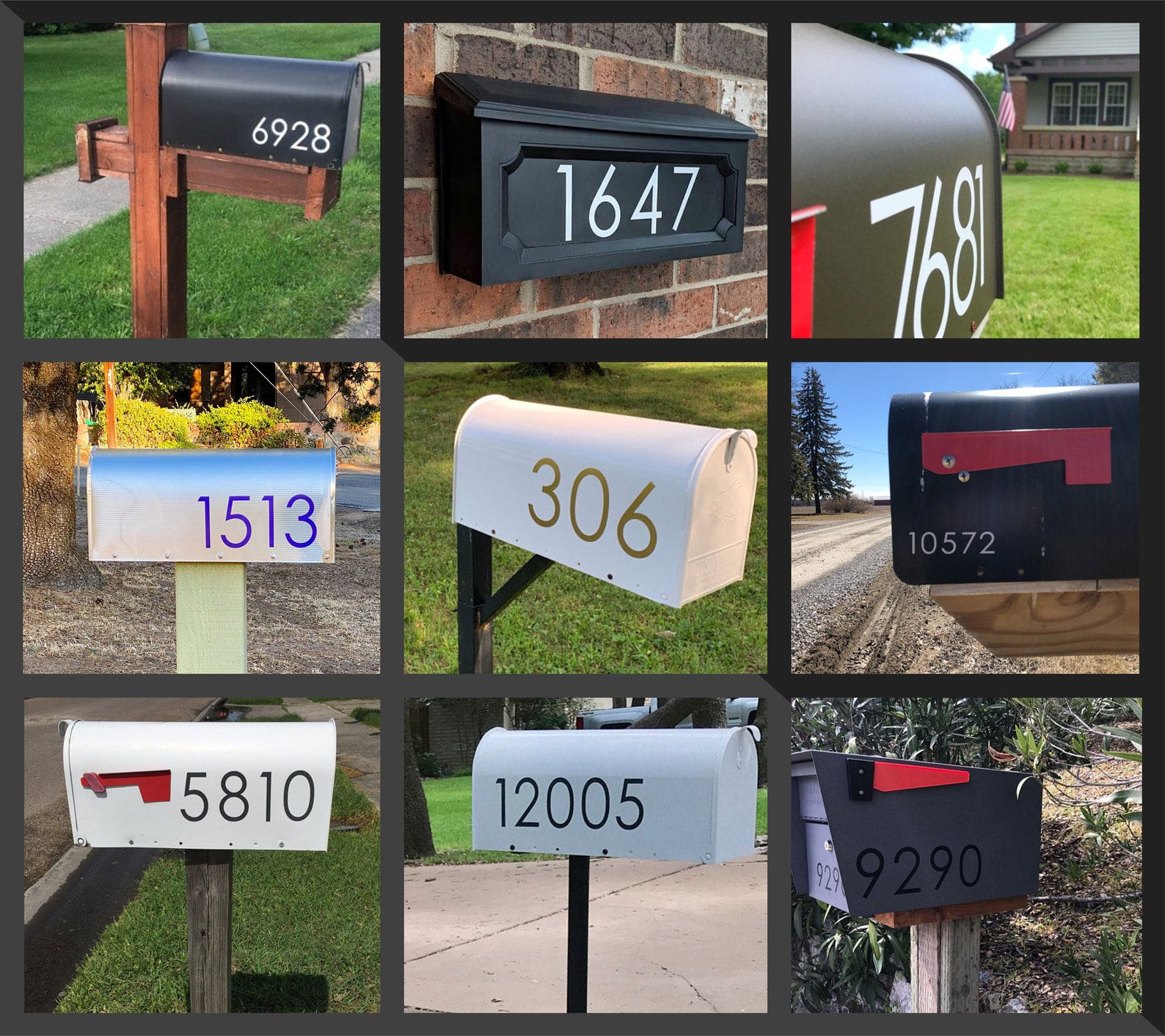 PAY PER DIGIT Custom Mailbox Numbers, House Numbers, Modern Mailbox ...