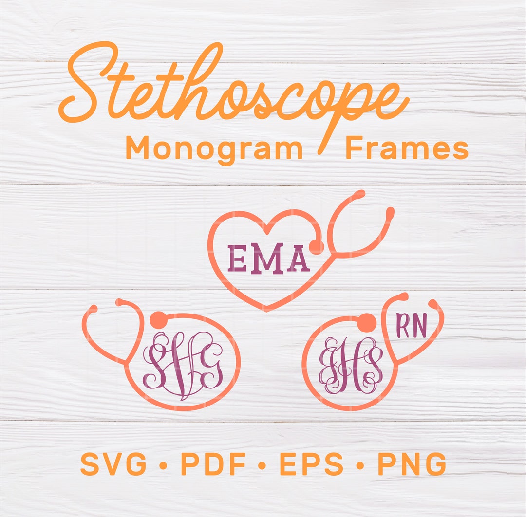 SVG, PDF, and EPS Files | Monogram Frames, Nurse Monogram Frames Svg ...