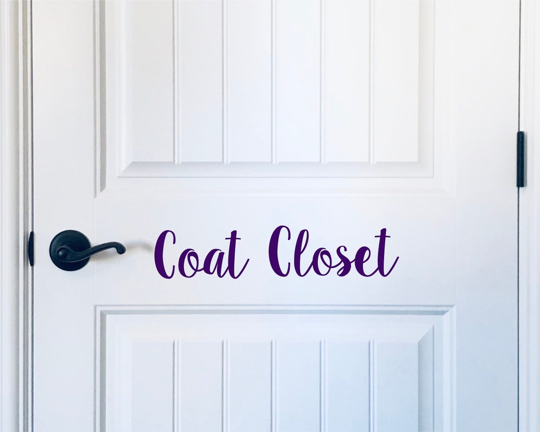 Coat Closet Door Decal, Coat Closet Decal, Coat Room Door Decals, Coat ...