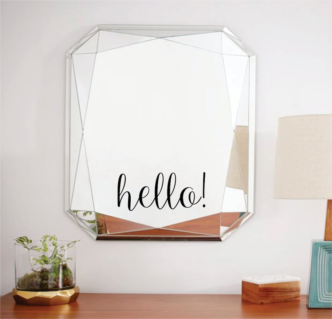 Hello! Mirror Decal, Hello Door or Mirror Decal, Hello Decal, Stickers ...