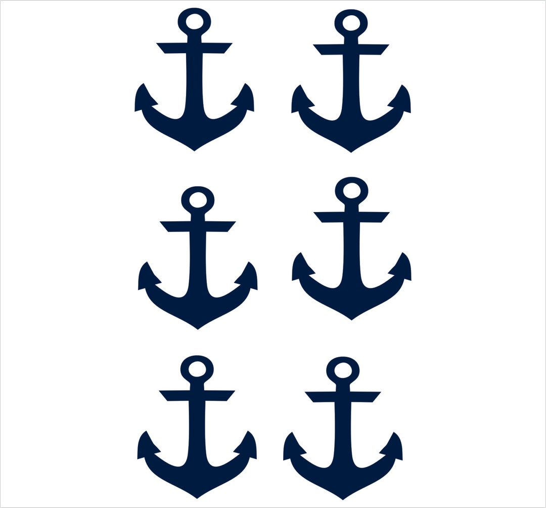 1- 24 Anchor Decals, Anchor Stickers, Nautical Wedding Favors, Nautical ...