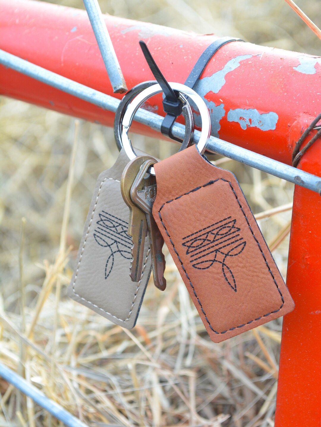 1 Boot Stitch Leatherette Keychain, Boot Stitching Keychain, Western ...