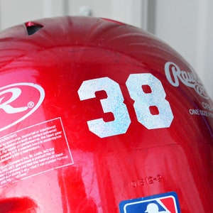 Custom Glitter Helmet Number Decal, Glitter Baseball Helmet Number ...