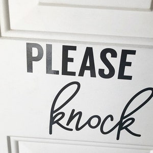 Please Knock Door Decal, Door Decals, Door Sticker, Vinyl Door Decal ...