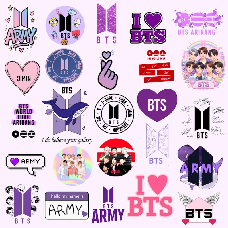 Bts Purple Logos - Etsy UK