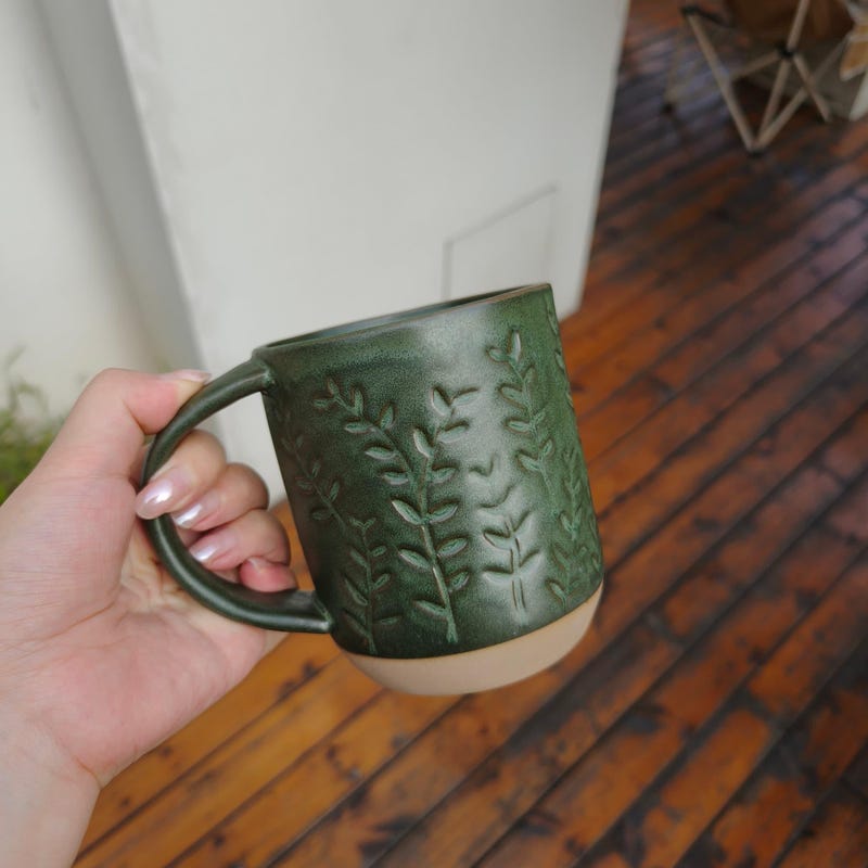 Botanical Ceramic Mugs - Etsy