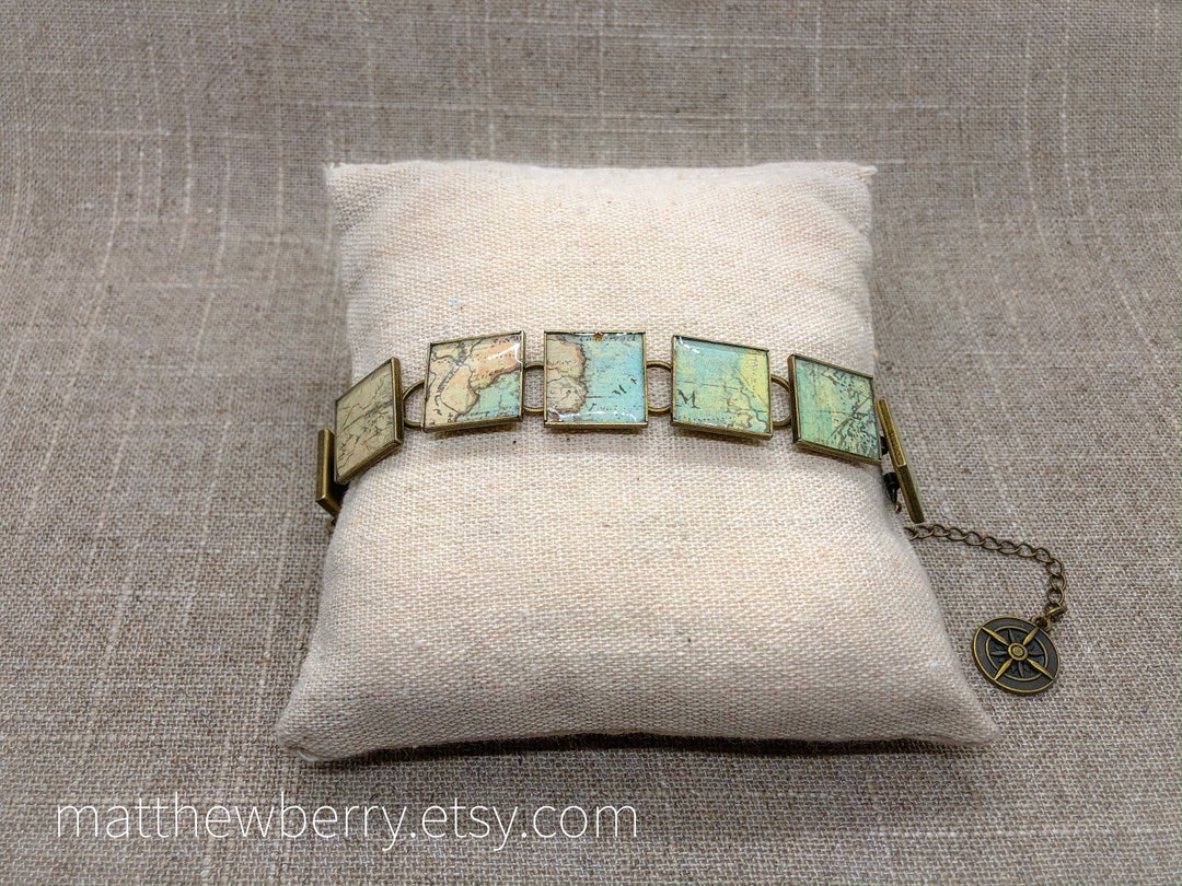 Travel Map Bracelet Travel Map Jewelry Travel Bracelet - Etsy