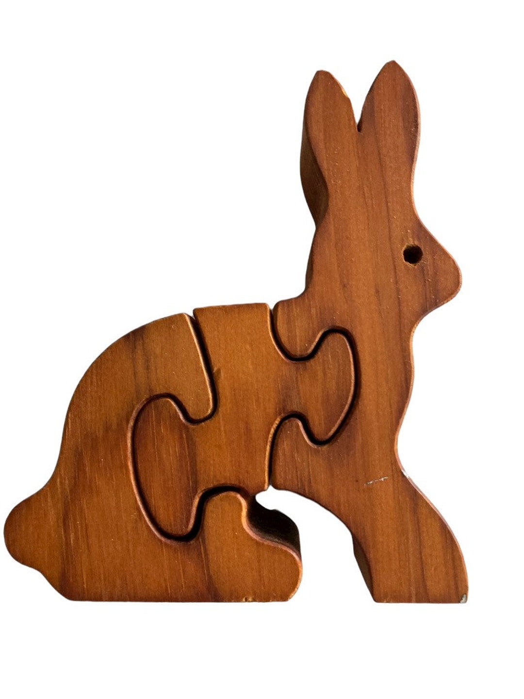 Wood Bunny Puzzle, Vintage Swiss Made Bunny, Easter Decor, Baby Room ...
