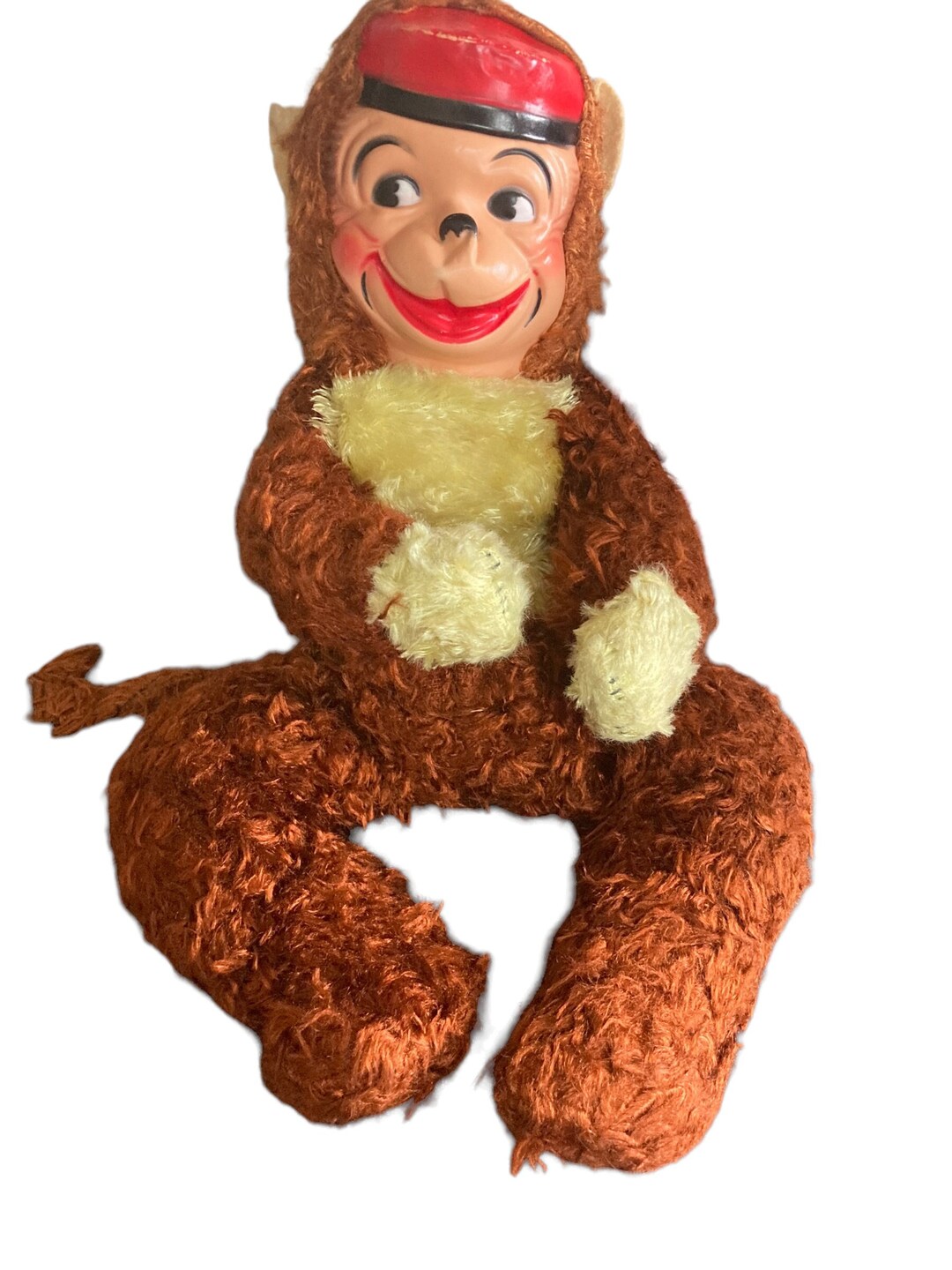 Toy, Vintage Plush Bellhop Monkey, Vintage Toy, Monkey Doll Toy, 1940s ...