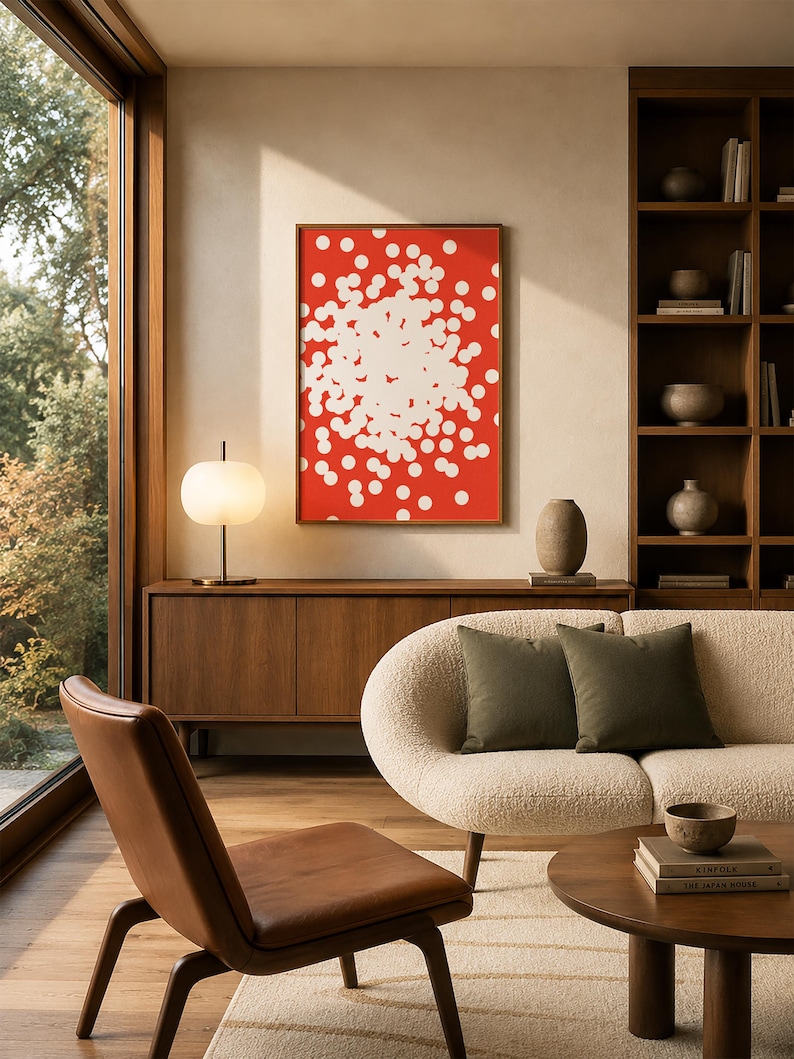 Mid Century Modern Abstract Red Wall Art Poster (digital Download) - Etsy