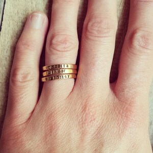 Stackable Name Ring in Sterling Silver, Personalized Stacking Name Ring ...