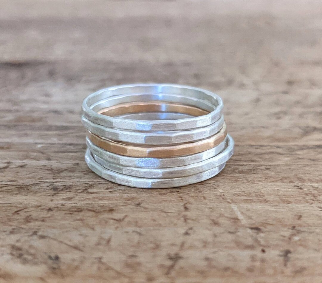 Stacking Ring Set, Gold Skinny Stacking Rings, Boho Stacking Rings - Etsy
