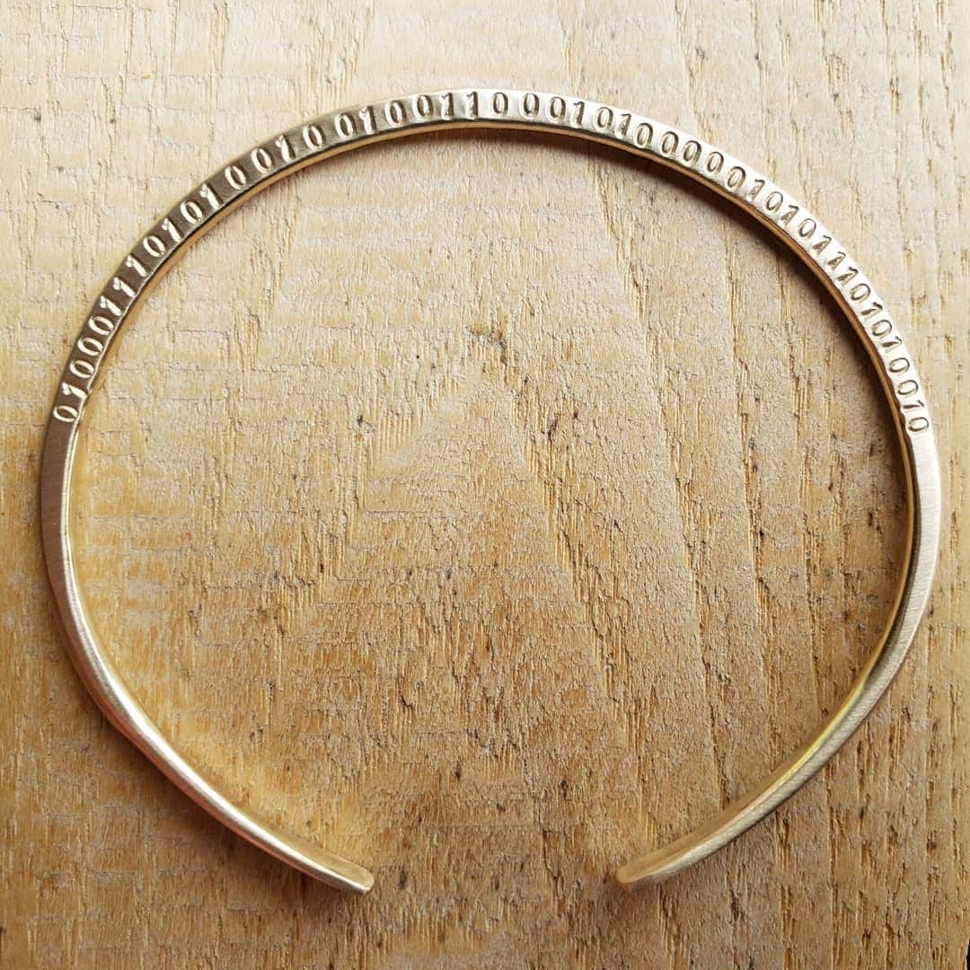Custom Binary Code Bracelet: Sterling Silver or Gold Morse Code Cuff - Etsy