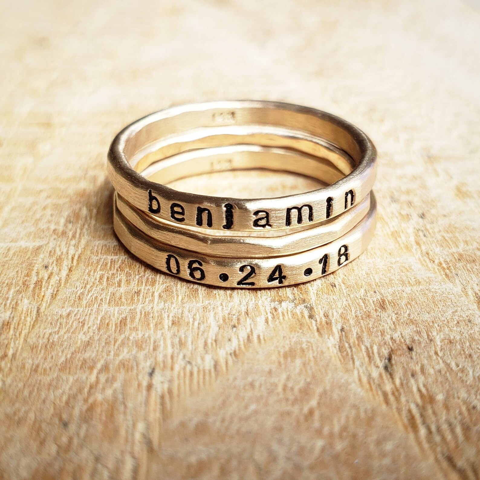Stackable Name Ring in Sterling Silver Personalized Stacking - Etsy
