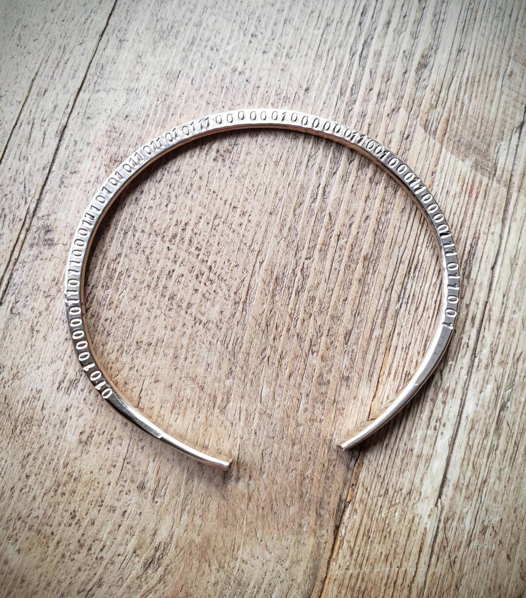 Custom Binary Code Bracelet: Sterling Silver or Gold Morse Code Cuff - Etsy