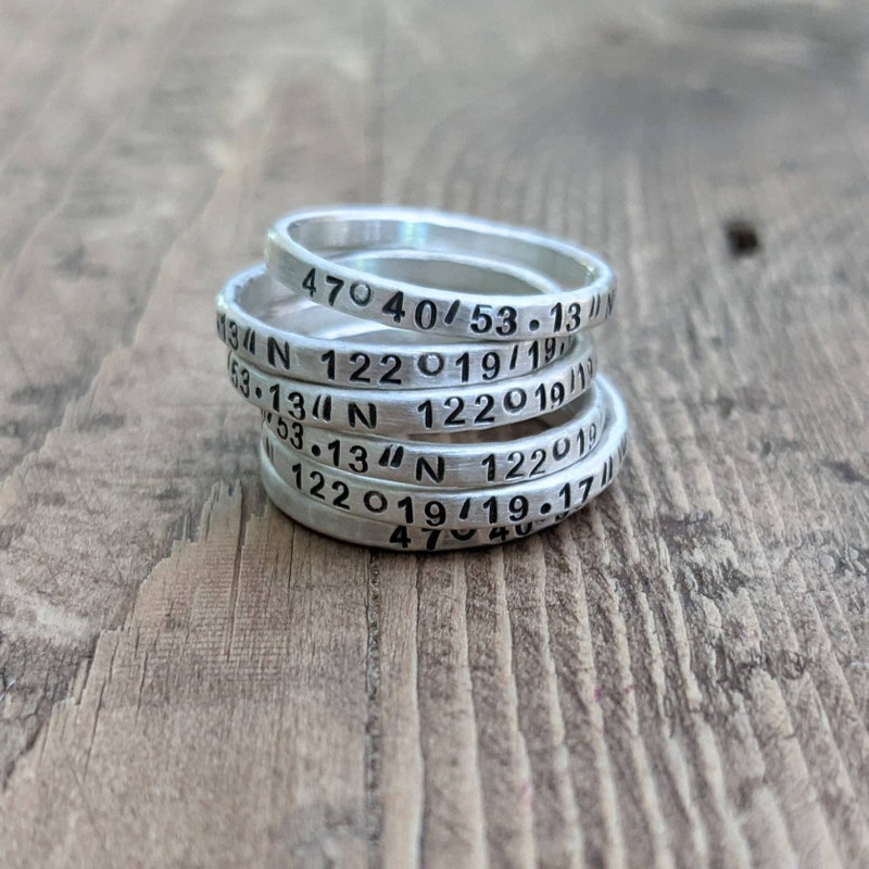 Coordinates Ring - Etsy