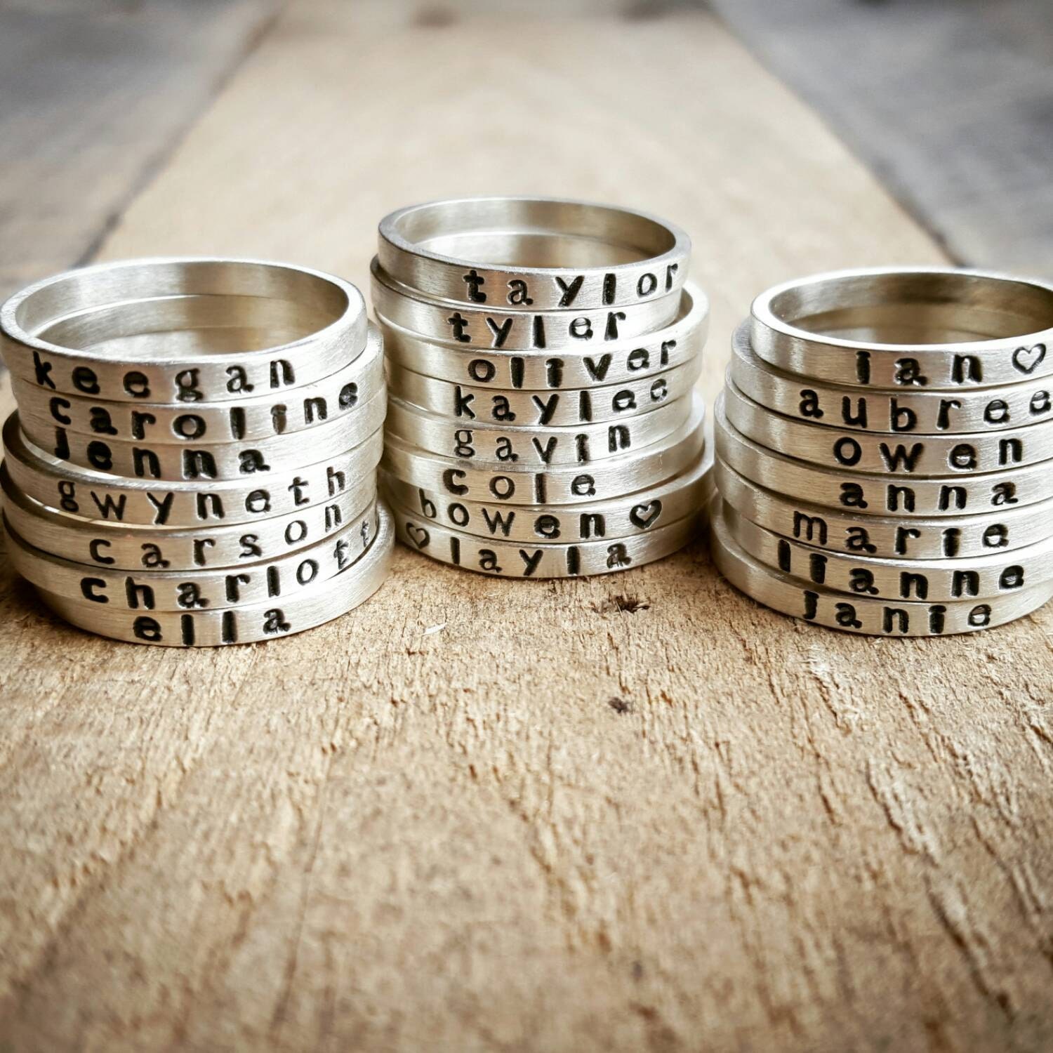 Stacking Name Ring in Sterling Silver Skinny Name Ring | Etsy