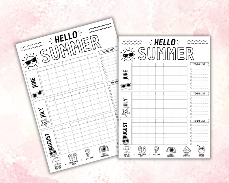 2026 Editable Summer Calendar Poster Summer Fun Bucket List Family ...