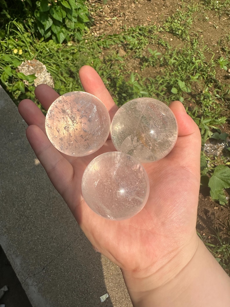 Natural Clear Quartz Sphere | Crystal Ball for Meditation ,home Decor ...