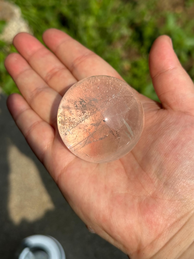 Natural Clear Quartz Sphere | Crystal Ball for Meditation ,home Decor ...