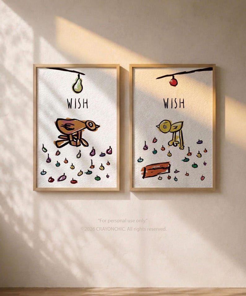 Chicken Baby Chick Nursery Art Set, Animal Poster Wall Decor Duo ...