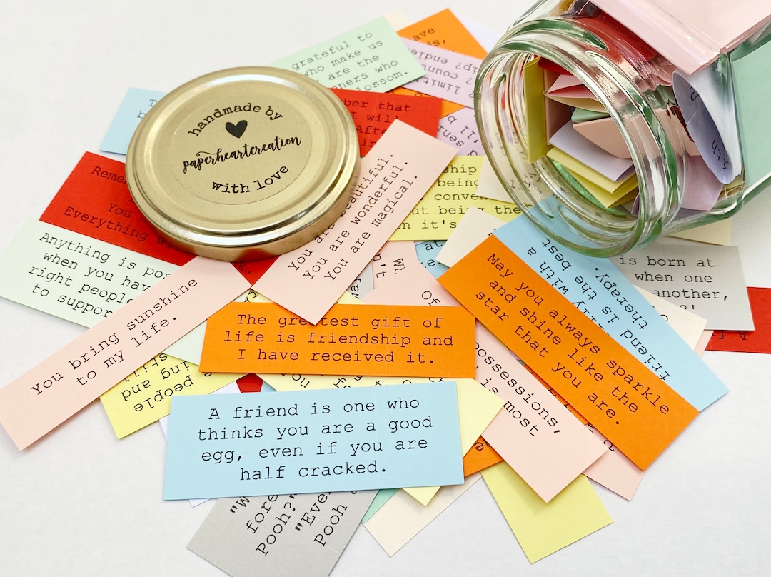 A Jar of Friendship / 50 Quotes / A Perfect Gift for A - Etsy