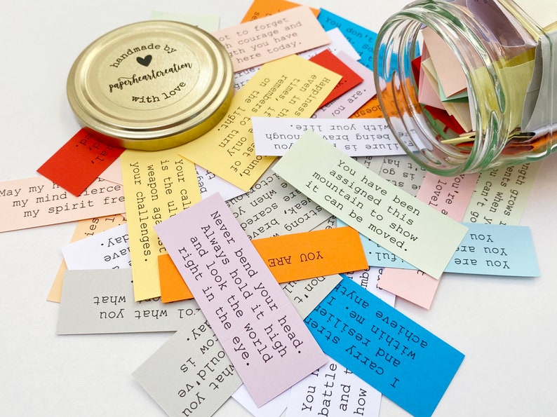 A Jar of Strength / 50 Positive Encouraging Motivational - Etsy