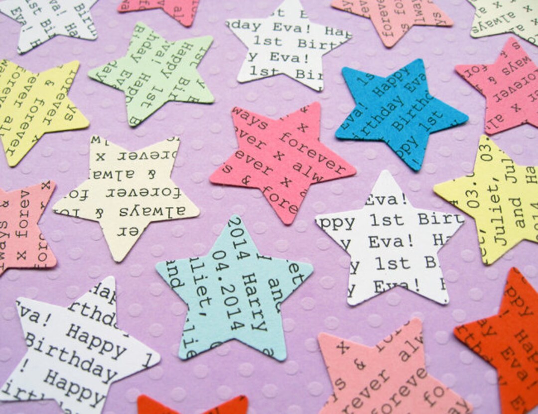 Personalised Star Confetti / Many Colours / Any Wording / Customised ...