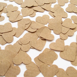Brown Kraft Paper Confetti Hearts / Wedding, Birthday, Invitations ...