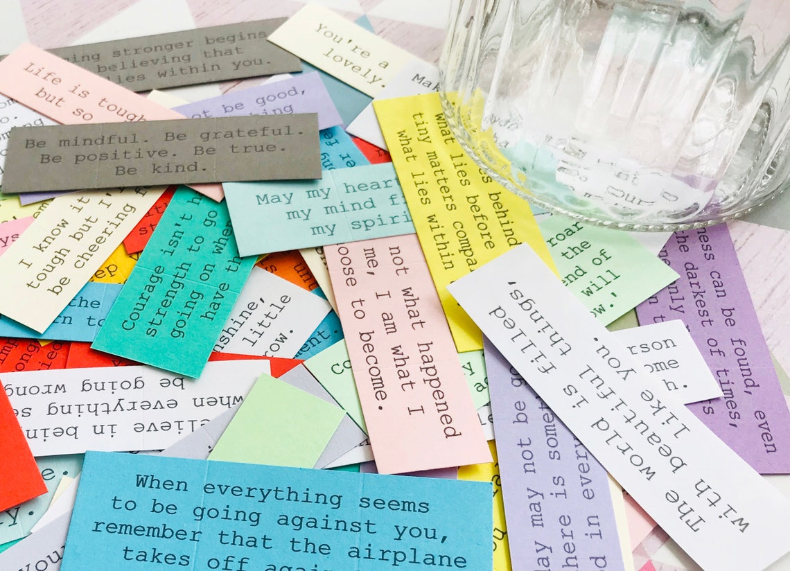 A Jar of Strength / 50 Positive Encouraging Strength Quotes / - Etsy