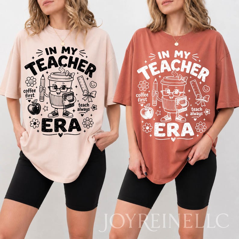 In My Teacher Era PNG for Coffee First Teacher Shirt, Coquette Coffee ...