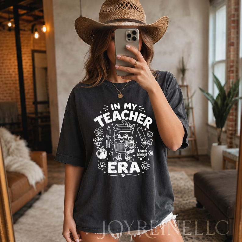 In My Teacher Era PNG for Coffee First Teacher Shirt, Coquette Coffee ...