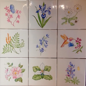 Hand Painted Tiles - Etsy UK
