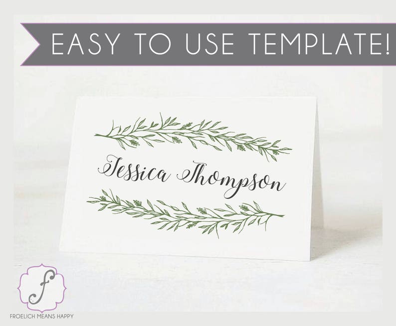 Rosemary Spring Place Cards, Thanksgiving Place Cards, Holiday Place ...