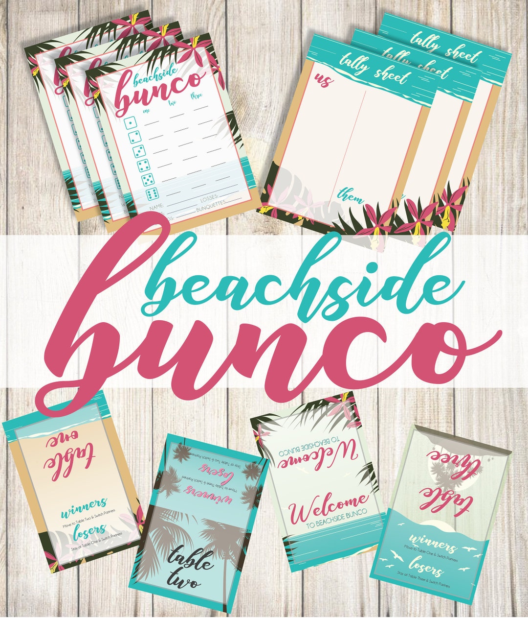 Beach Bunco, Beachside Bunco, Summer Bunco, Summer Bunco Set, Beach ...