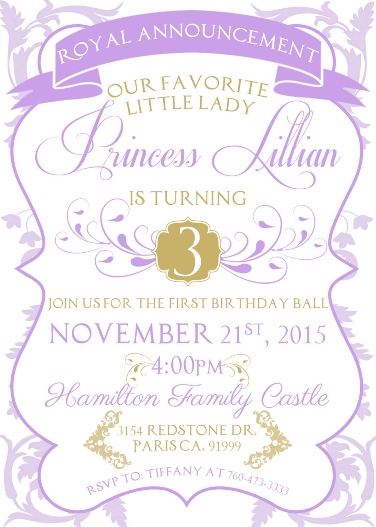Royal Princess Birthday Ball Announcement - Etsy