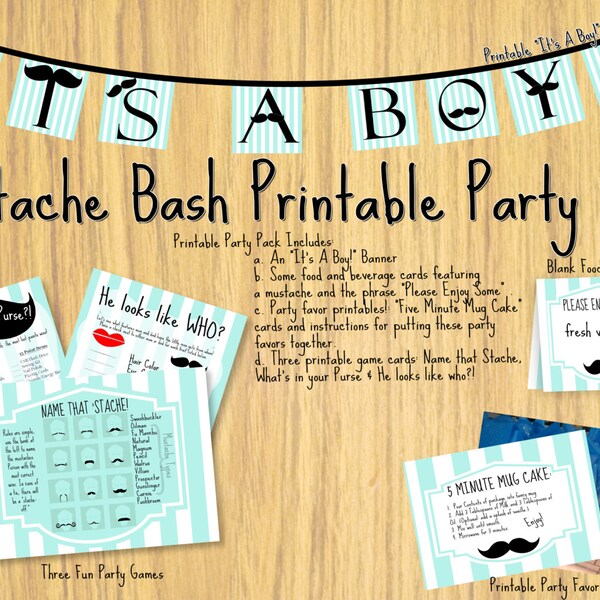 Stache Bash Party - Etsy